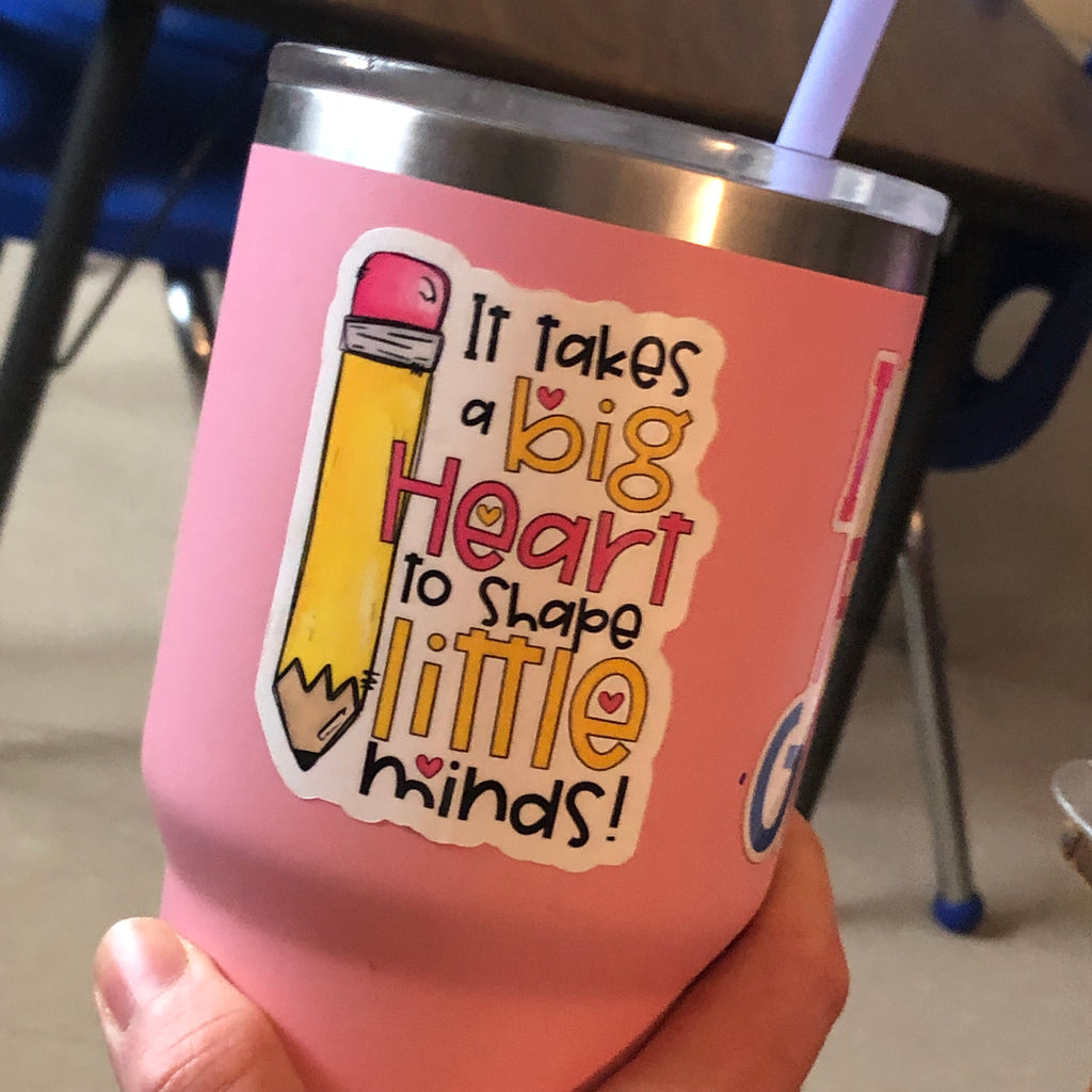 Big Heart Pencil Vinyl Waterproof Sticker – DoodleBugsPaper