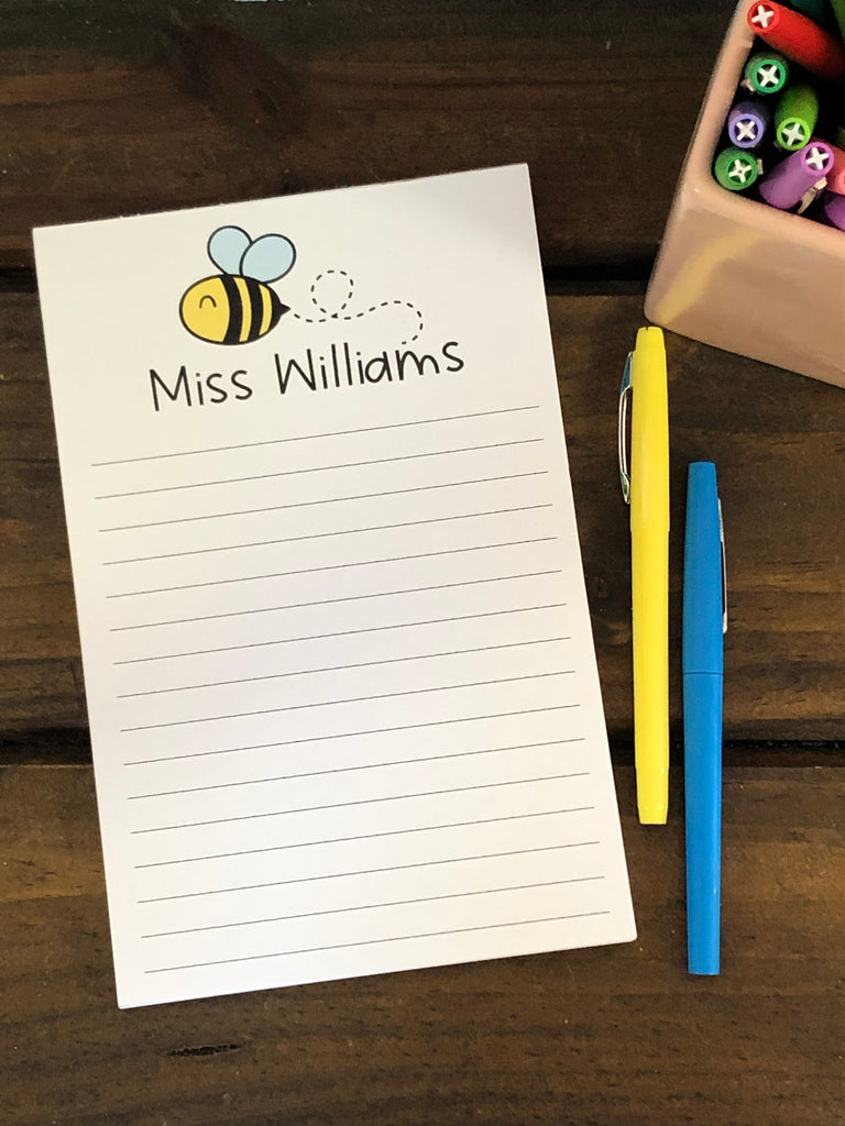 Little Bumble Bee Personalized Notepad – DoodleBugsPaper