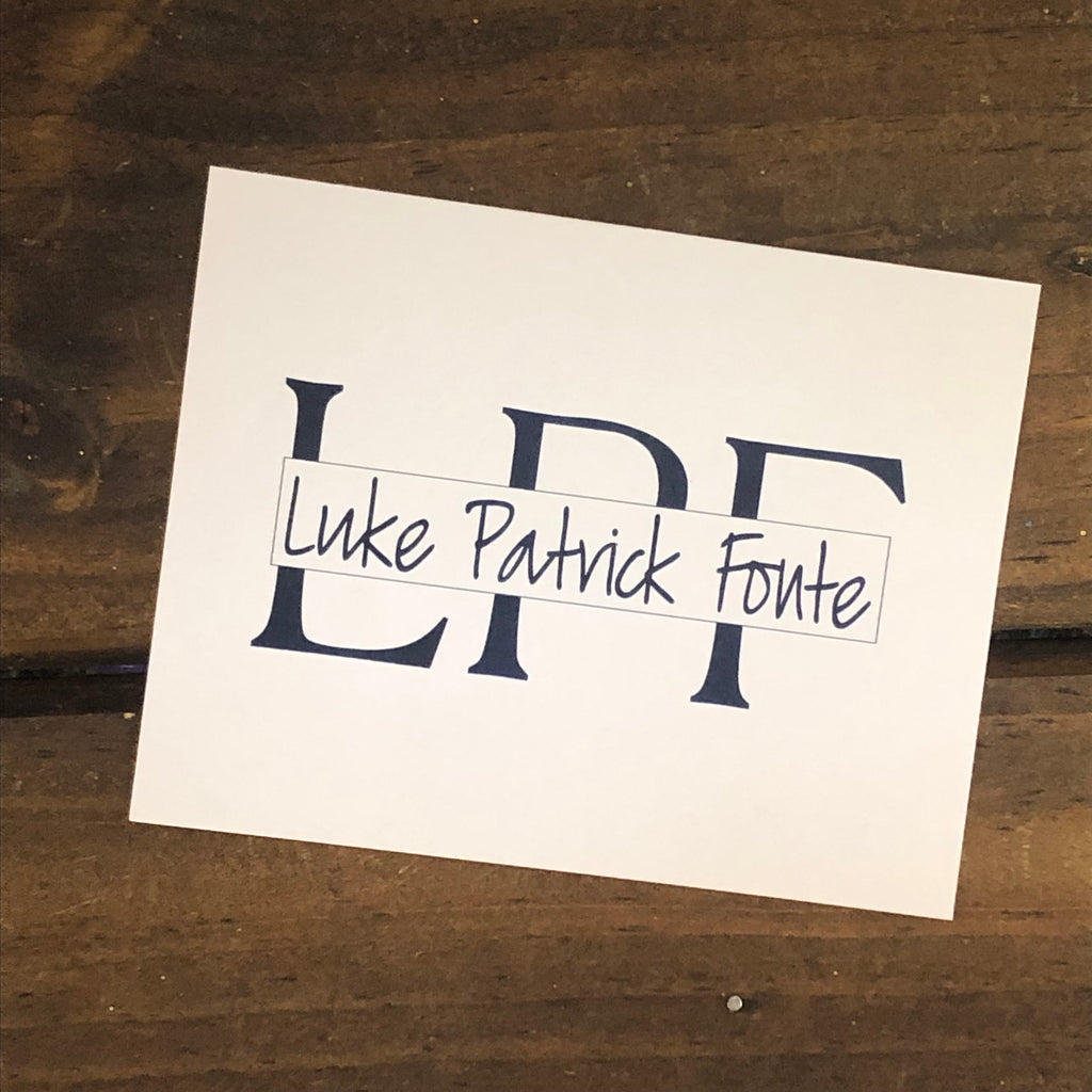 Traditional Name and Initials Personalized Note Cards – DoodleBugsPaper