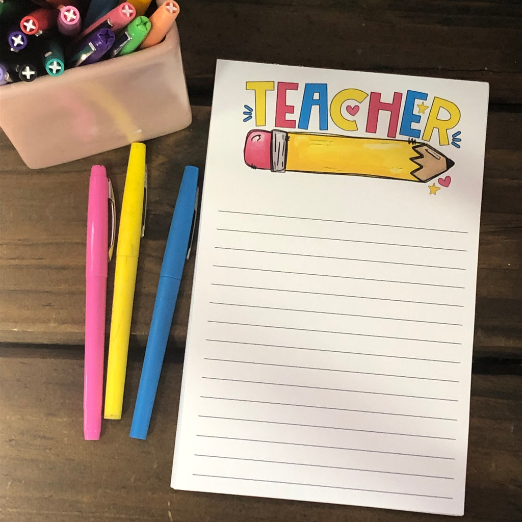 Pencil Teacher Large Notepad – DoodleBugsPaper