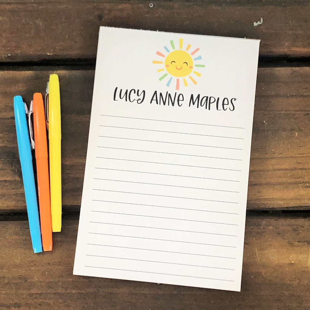 Summer Sunshine Personalized Notepad – DoodleBugsPaper