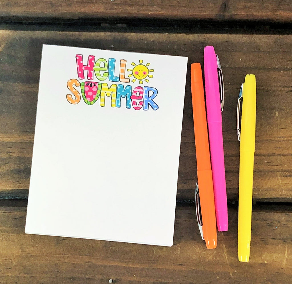 Hello Summer Small Notepad – DoodleBugsPaper