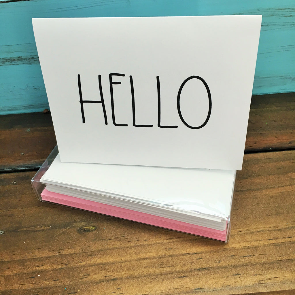 Simple Hello Note Cards – DoodleBugsPaper