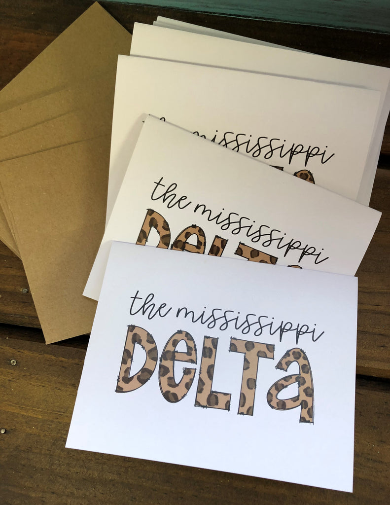 Leopard Mississippi Delta Folded Note Cards – DoodleBugsPaper