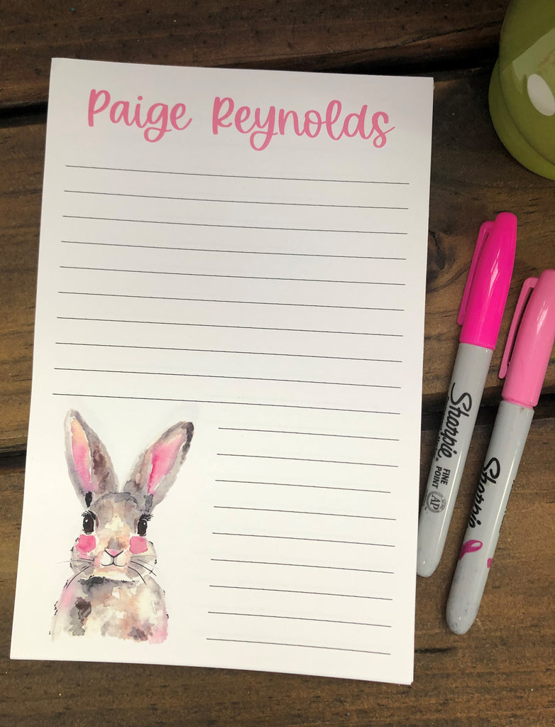 Watercolor Rabbit Personalized Notepad – DoodleBugsPaper