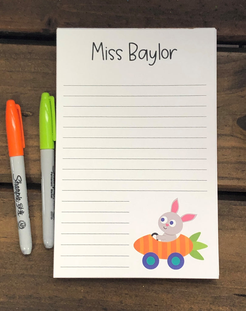 Carrot Car Personalized Notepad – DoodleBugsPaper