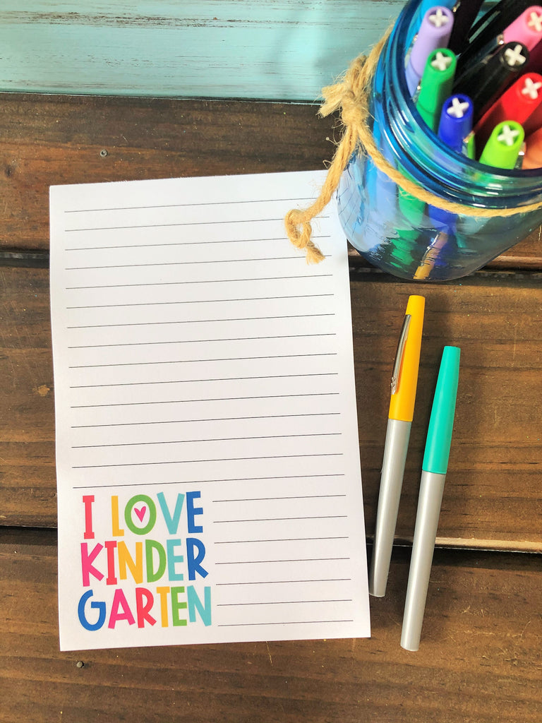 I Love Kindergarten Notepad – DoodleBugsPaper