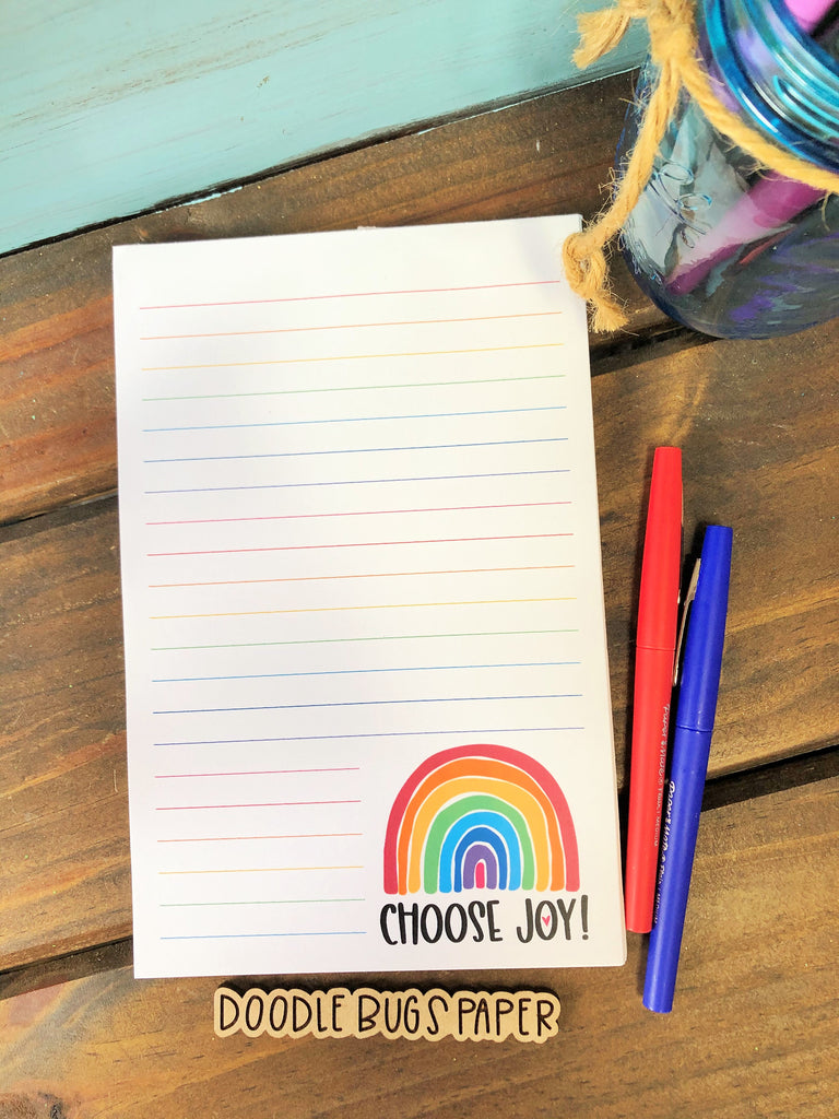 Rainbow Choose Joy Notepad – DoodleBugsPaper