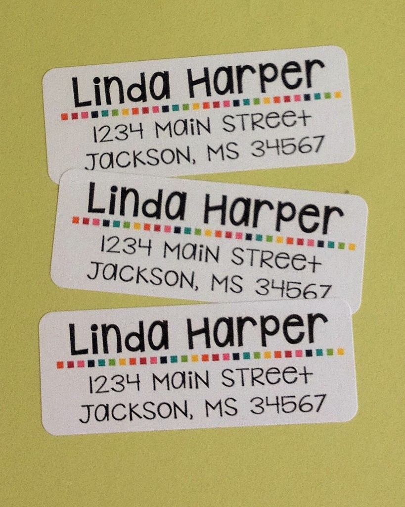 Rainbow Squares Address Labels – DoodleBugsPaper
