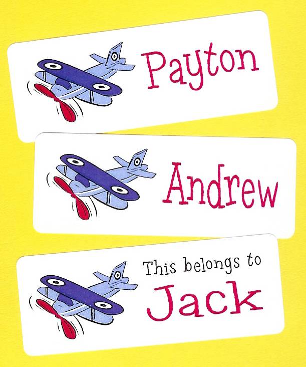 Airplane Small Name Stickers – DoodleBugsPaper