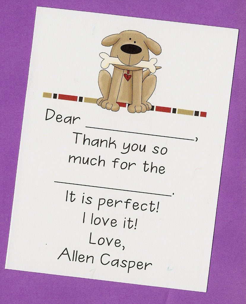 Dog Kids Thank You Notes – DoodleBugsPaper