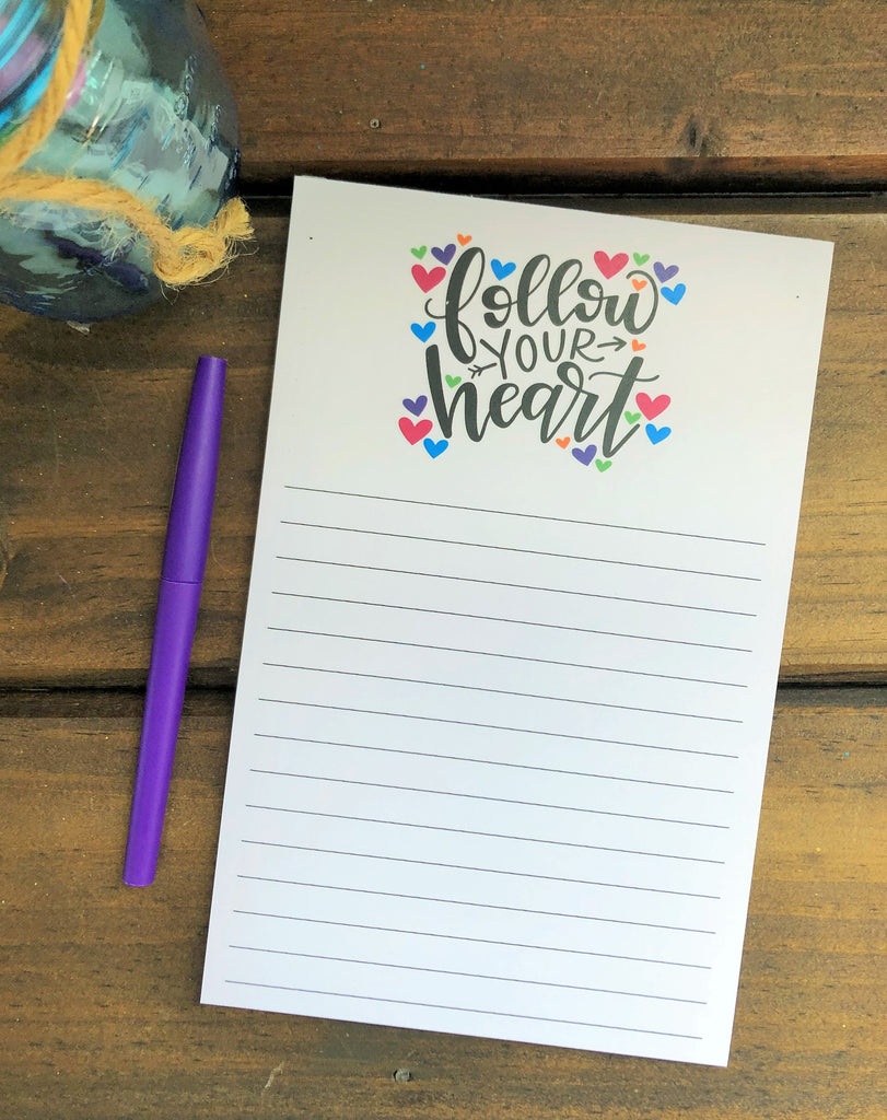 Follow Your Heart Notepad – DoodleBugsPaper
