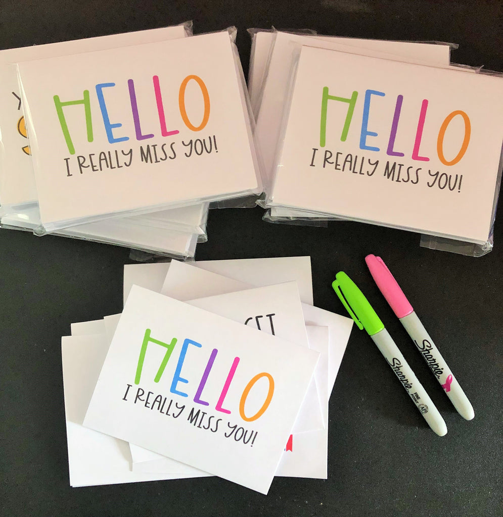Hello I Really Miss You Note Cards – DoodleBugsPaper