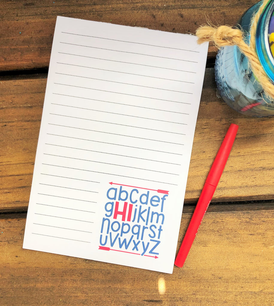 Alphabet HI Notepad – DoodleBugsPaper