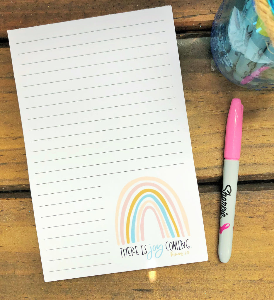 Rainbow Joy is Coming Notepad – DoodleBugsPaper