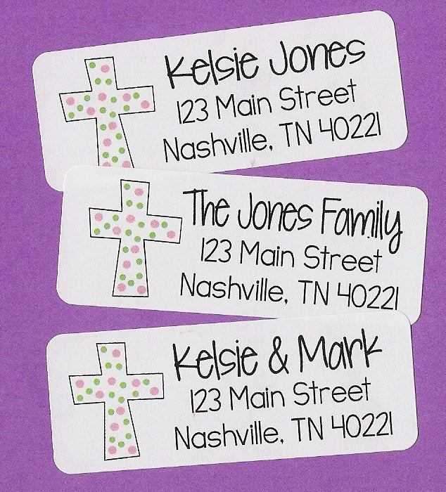 Polka Dot Cross Address Labels – DoodleBugsPaper