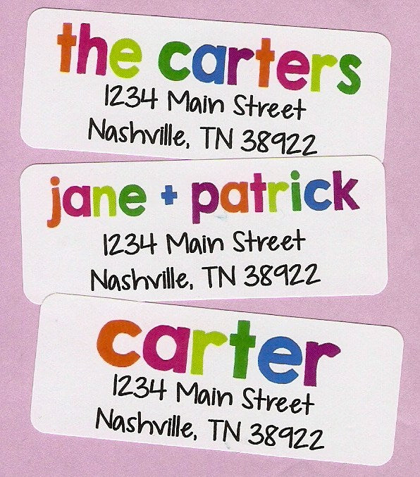 Rainbow Name Address Labels – DoodleBugsPaper
