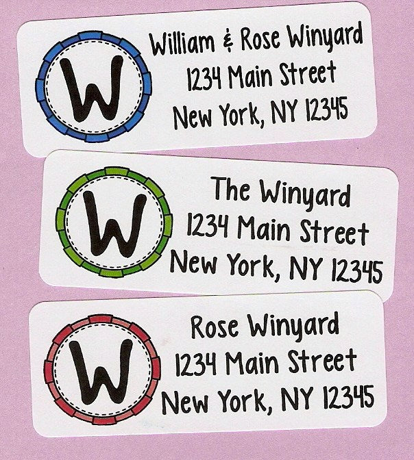 Big Colored Circle with Initial Address Labels – DoodleBugsPaper