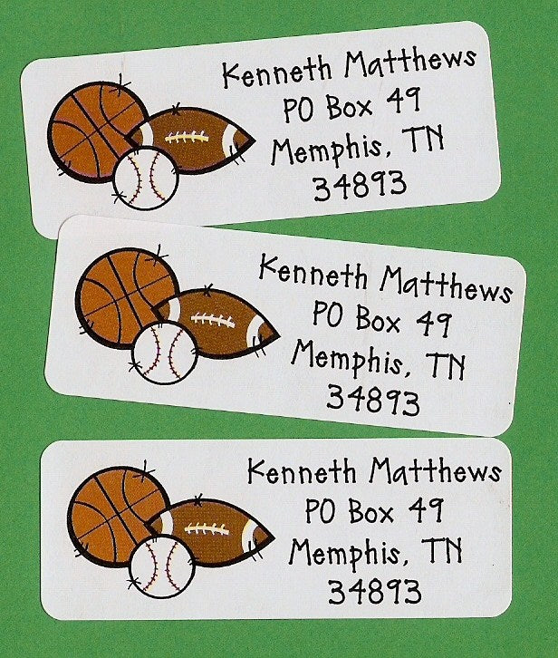Sports Balls Address Labels – DoodleBugsPaper